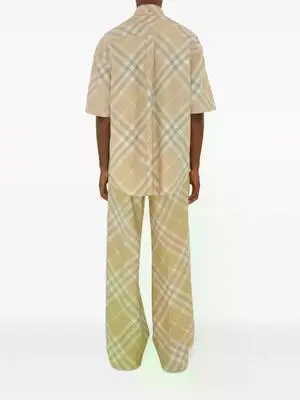 Burberry Checkered Short-sleeved Button-down Shirt