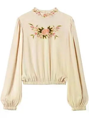 TWINSET Floral-embroidered Blouse - Neutrals