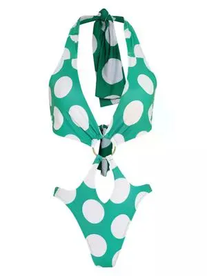 AMIR SLAMA Polka-dot Swimsuit - Green
