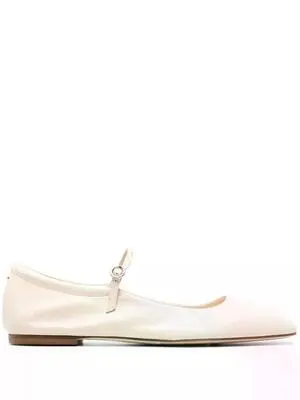 AeydĒ Mary Jane Leather Ballerina Shoes - Neutrals
