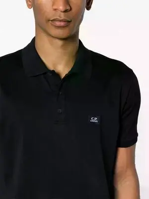 C.P. COMPANY Logo-patch Jersey Polo Shirt - Blue