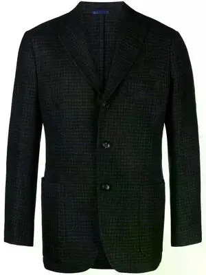 SARTORIO NAPOLI Plaid-check Wool Blend Blazer - Black
