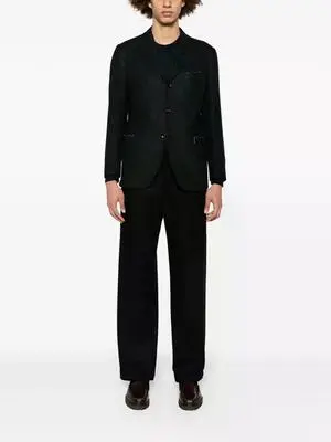 SARTORIO NAPOLI Plaid-check Wool Blend Blazer - Black
