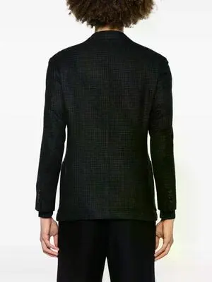 SARTORIO NAPOLI Plaid-check Wool Blend Blazer - Black