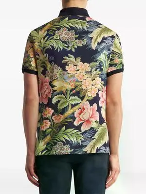 Etro Floral-print Cotton Polo Shirt