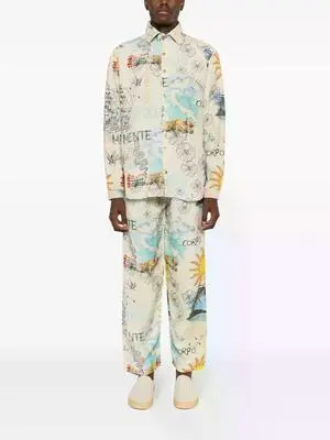 AMIR SLAMA Graphic-print Elastic-waist Trousers