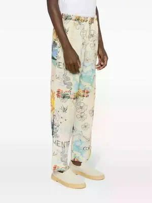 AMIR SLAMA Graphic-print Elastic-waist Trousers