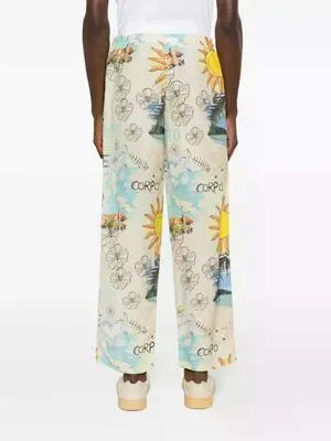 AMIR SLAMA Graphic-print Elastic-waist Trousers