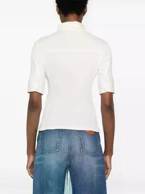 Chloé Logo-embroidered Polo Top - Neutrals