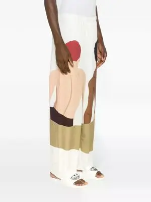 AMIR SLAMA Graphic-print Wide-leg Trousers