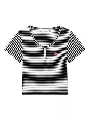 CHOCOOLATE Striped Logo T-shirt - Black
