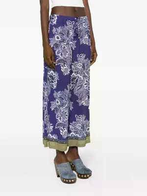 Etro Floral-print Wide-leg Trousers