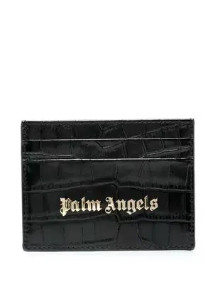 Palm Angels Crocodile-effect Leather Cardholder - Black