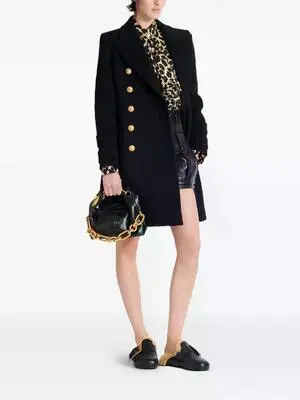 Balmain Sync Mini Bag In Calfskin Leather - Black