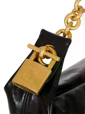 Balmain Sync Mini Bag In Calfskin Leather - Black
