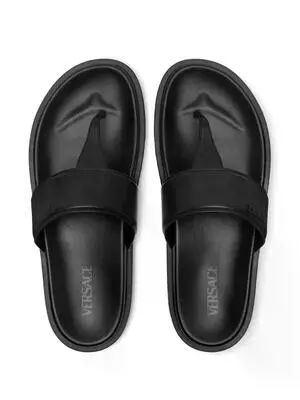 Versace Logo-embossed Leather Sandals