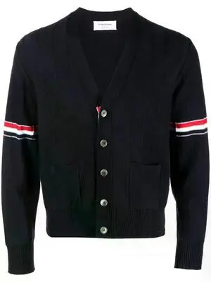 Thom Browne Rwb Stripe V-neck Cardigan