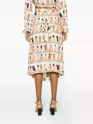 AMIR SLAMA Graphic-print Wrap Midi Skirt