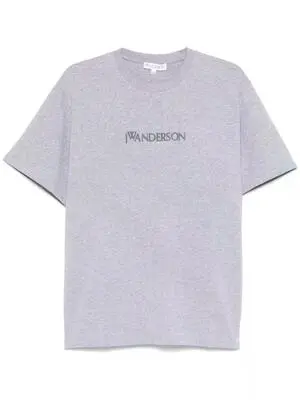 JW Anderson Flocked-logo T-shirt - Grey