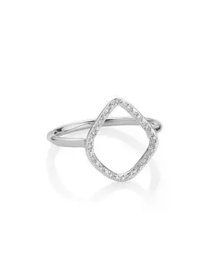 Monica Vinader Riva Diamond Hoop Ring - Silver