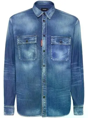 Dsquared2 Dark-wash Denim Shirt - Blue