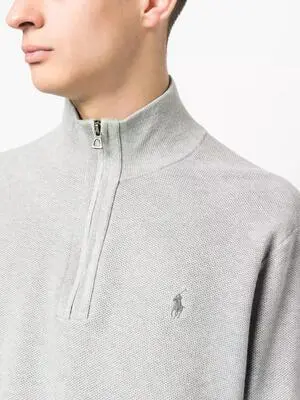 Polo Ralph Lauren Half-zip Piqué Jumper - Grey
