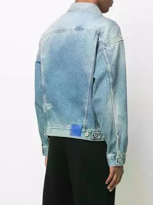 COUNTY OF MILAN Embroidered Feather Denim Jacket