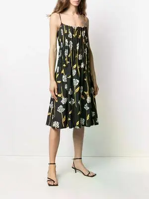 Opening Ceremony Rose-print Pleated Dress