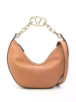 Valentino Garavani Small Vlogo Moon Bag - Brown