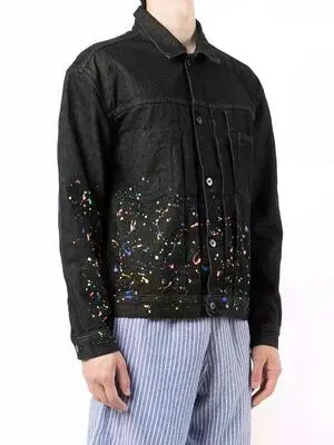 COUNTY OF MILAN Marcelo Burlon Paint-splatter Denim Jacket