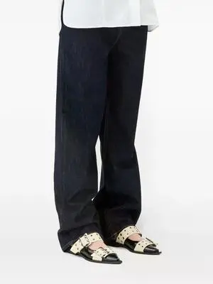 GANNI Buckle-detail Patent Ballet Flats - Black