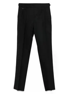 Tagliatore Black Wash Pants For Men