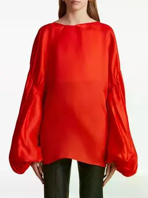 Khaite The Quico Silk Blouse - Red