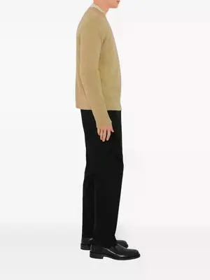 Burberry Intarsia-knit Logo Alpaca-blend Jumper - Neutrals