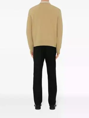 Burberry Intarsia-knit Logo Alpaca-blend Jumper - Neutrals