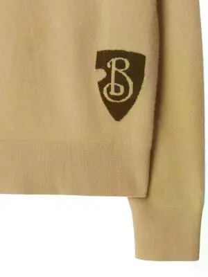 Burberry Intarsia-knit Logo Alpaca-blend Jumper - Neutrals