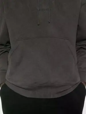 Saint Laurent Logo-embroidered Hoodie - Grey