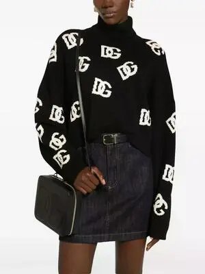 Dolce & Gabbana Intarsia-knit Logo Jumper - Black