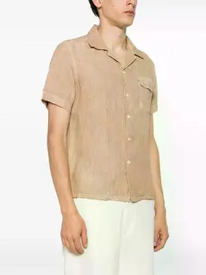 Eleventy Short-sleeve Linen Shirt - Neutrals