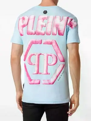 Philipp Plein Hexagon Logo-print Cotton T-shirt - Blue