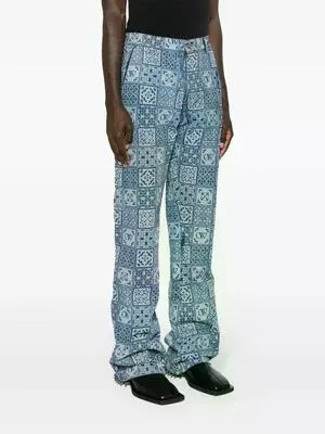 Off-White Logo-print Flared Carpenter Jeans