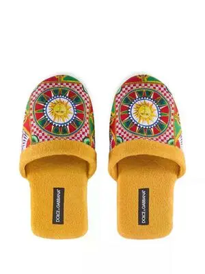 Dolce & Gabbana Cotton Terry Slippers - Yellow