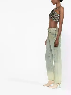 Off-White Washed Denim Straight-leg Jeans
