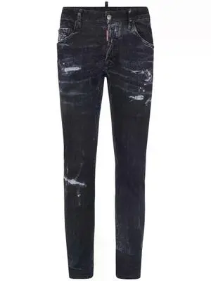 Dsquared2 Distressed Stretch-cotton Slim Jeans