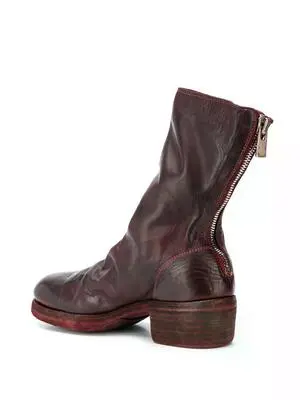 Guidi Worn Effect Leather Boots - Brown