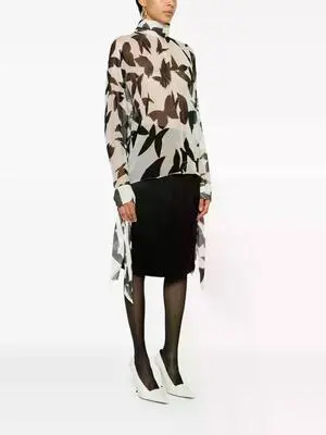 Saint Laurent Butterfly-print Silk Blouse