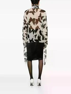 Saint Laurent Butterfly-print Silk Blouse