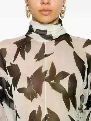 Saint Laurent Butterfly-print Silk Blouse