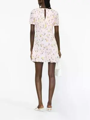SELF-PORTRAIT Floral-print Pleated Minidress