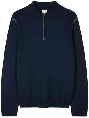 Paul Smith Half-zip Merino Wool Sweater - Blue
